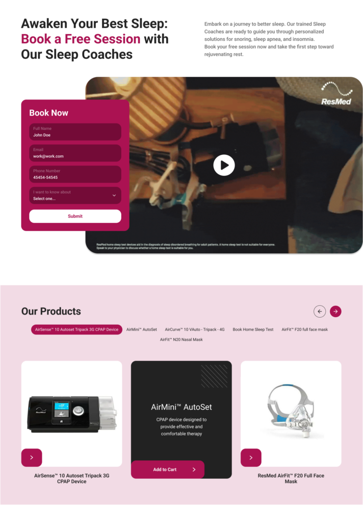 ResMed Website: A UX Redesign for Better Sleep - Riddhi Bedmutha